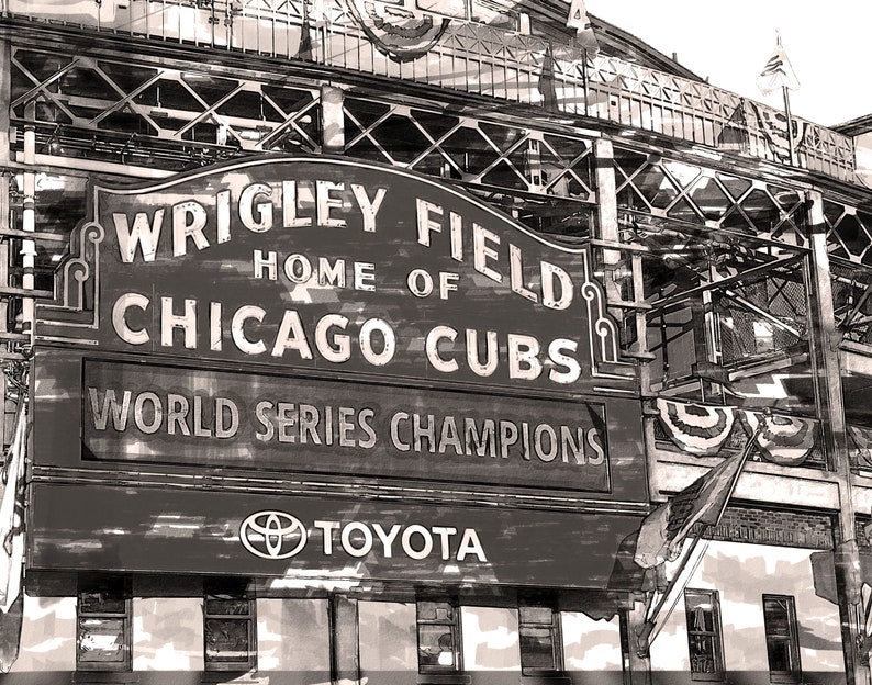 Wrigley Field Stadium Poster Chicago Cubs Canvas Print | Etsy