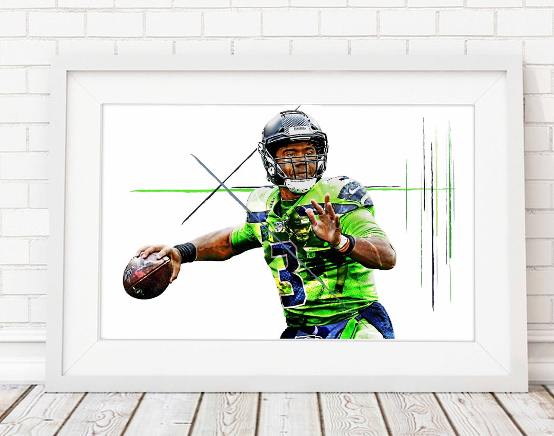 Russell Wilson Poster - Seattle Seahawks - Wall Art, Sports Art Print ...