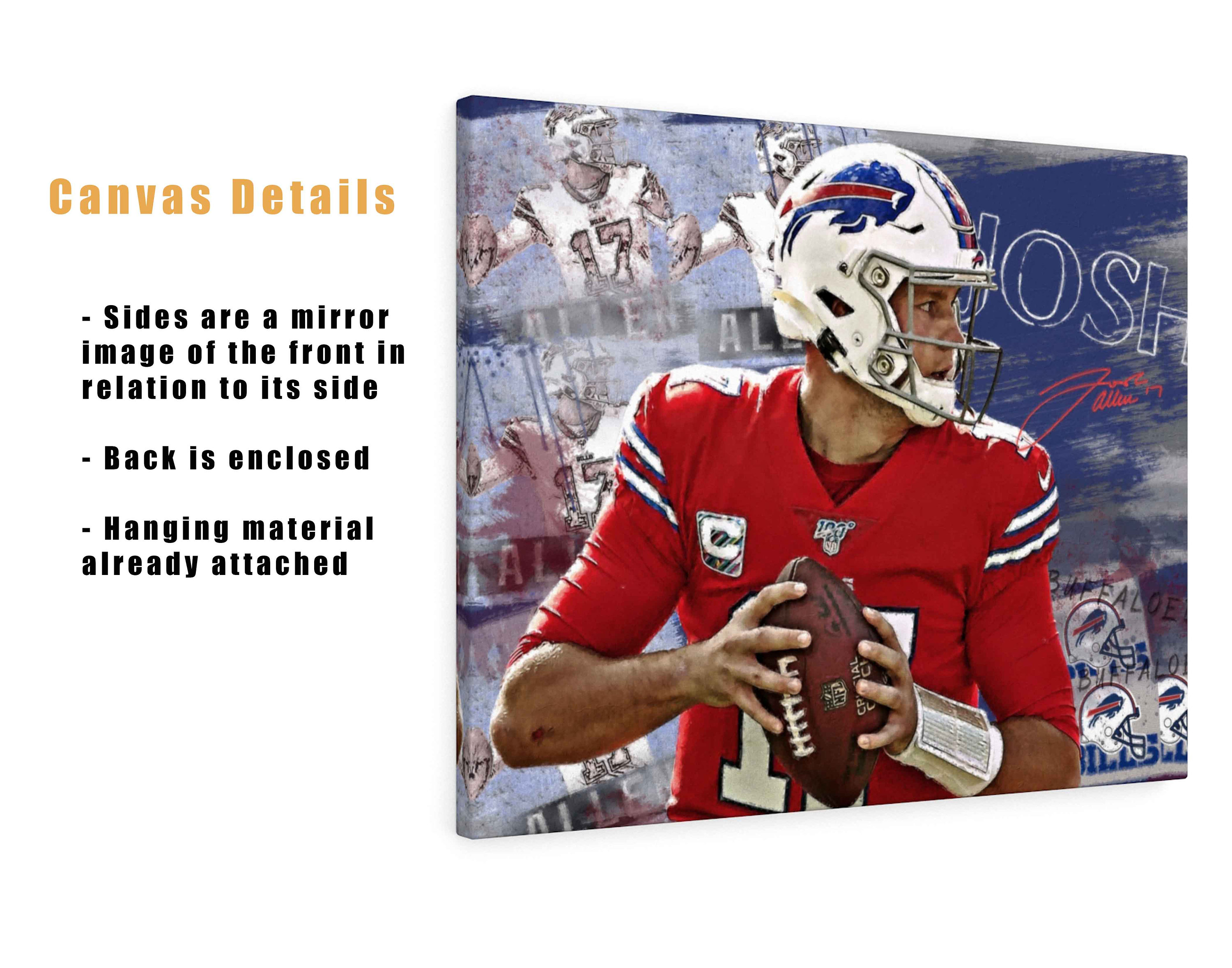 Josh Allen Canvas Print Buffalo Bills Wall Art Sports Art - Etsy
