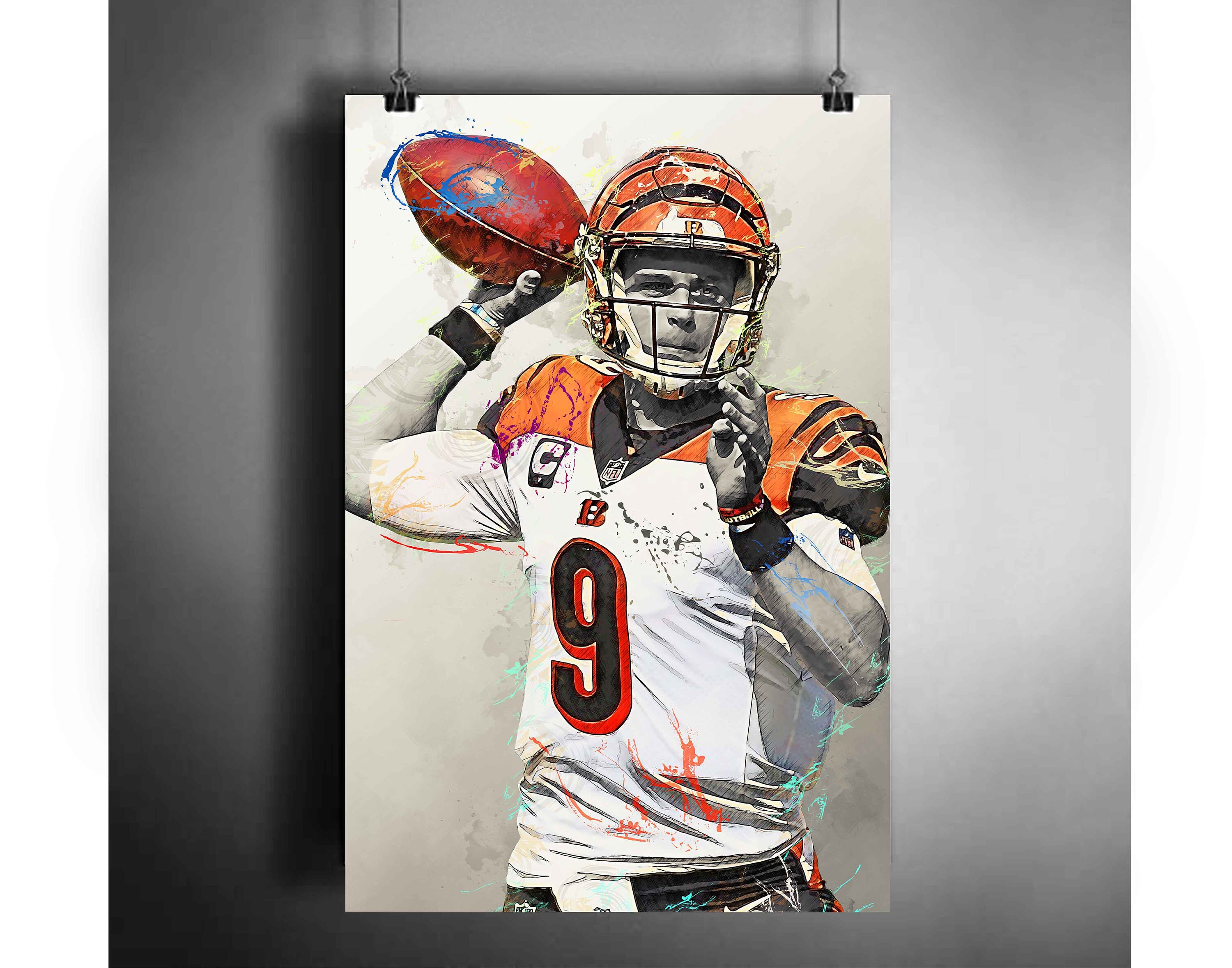 Joe Burrow Poster Cincinnati Bengals Canvas Print Wall | Etsy