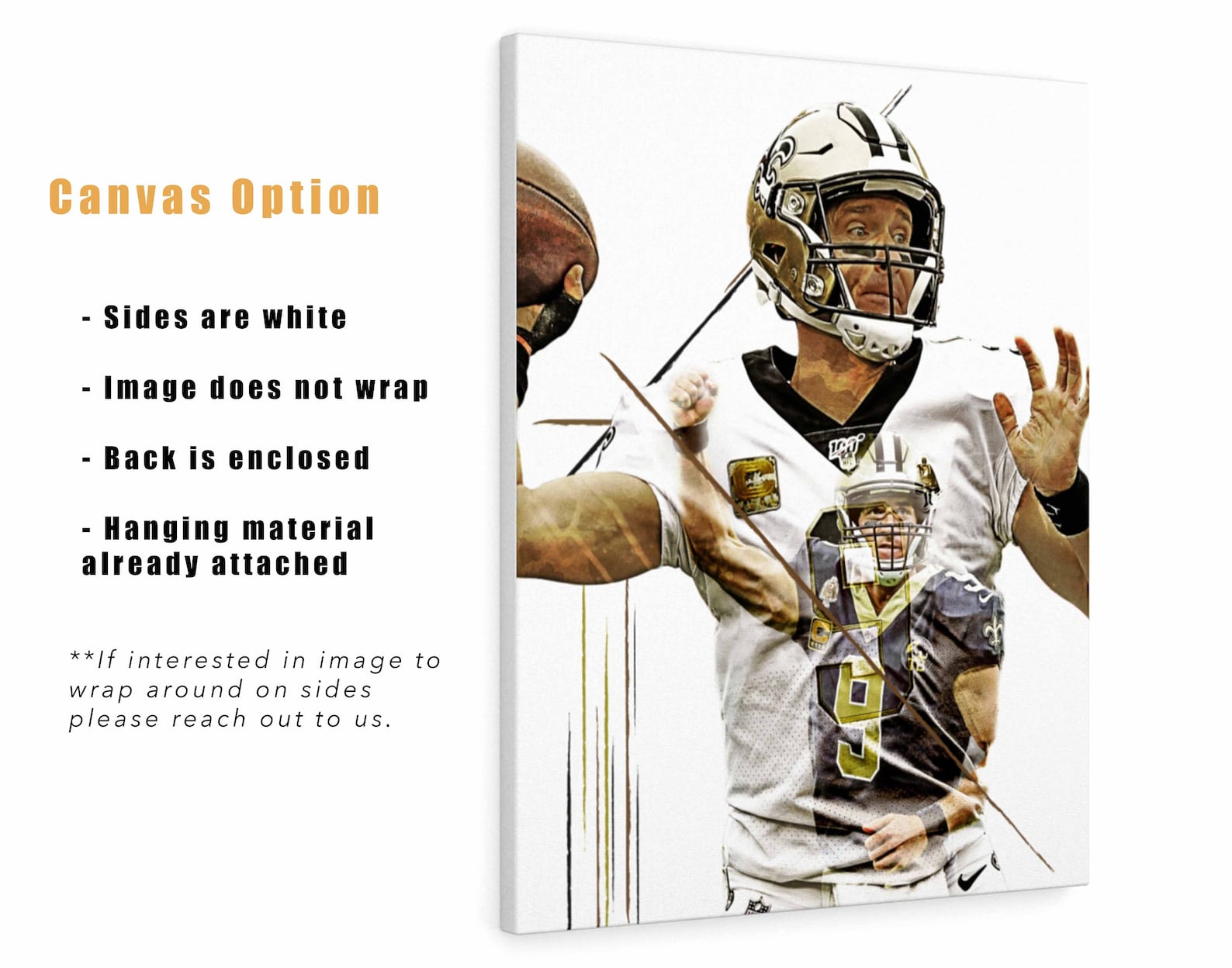 Drew Brees Poster New Orleans Saints Canvas Print Wall | Etsy