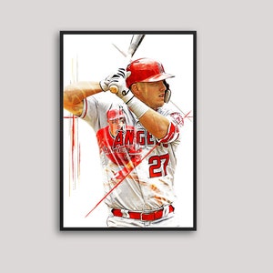 Mike Trout Poster - Los Angeles Angels - Canvas Print, Wall Art, Sports ...
