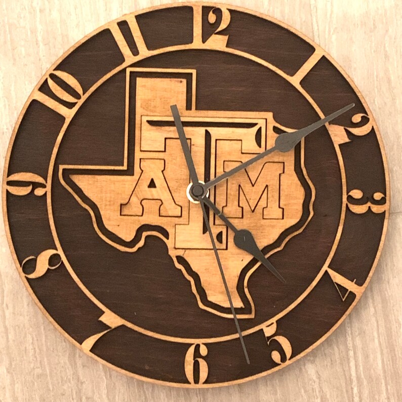 Texas A&M University Wall Clock Wooden Clock Aggie Ring | Etsy