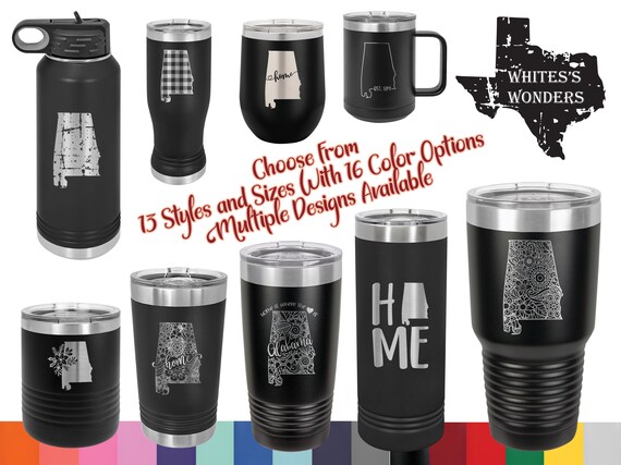 State of Alabama Engraved 30oz Stainless Steel Tumbler Home - Etsy