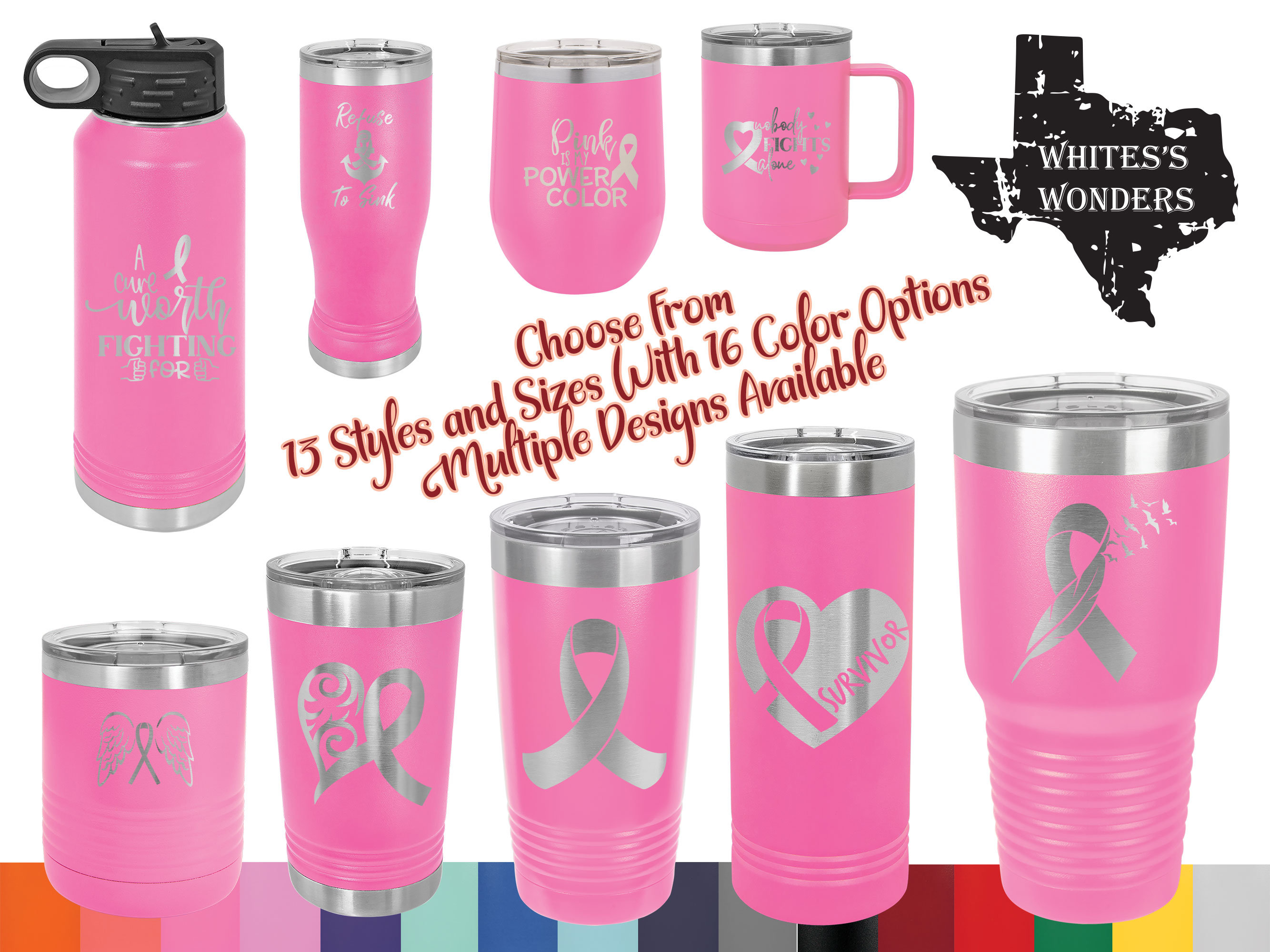 Breast Cancer Survivor Engraved 30oz Stainless Steel Tumbler, Breast ...