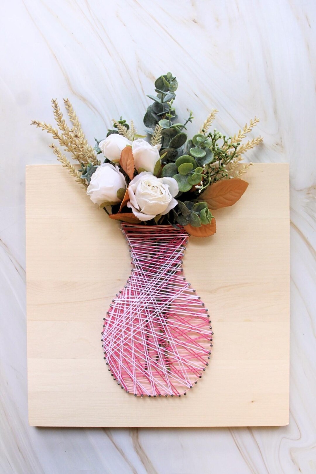 DIY Floral String Art Kit, Adult Activity, Craft Kit, String Art, Arts ...