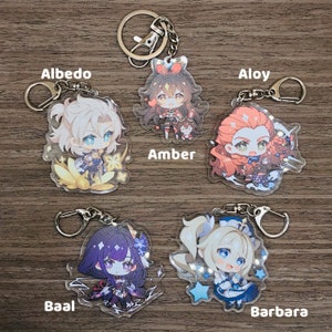 Genshin Impact Character Keychains Childe, Diluc, Zhongli, Razor ...