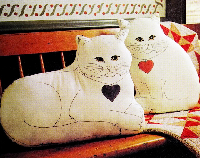 Quilted Cat Pillow PDF Sewing Pattern, Instant Download, Mama and Baby ...