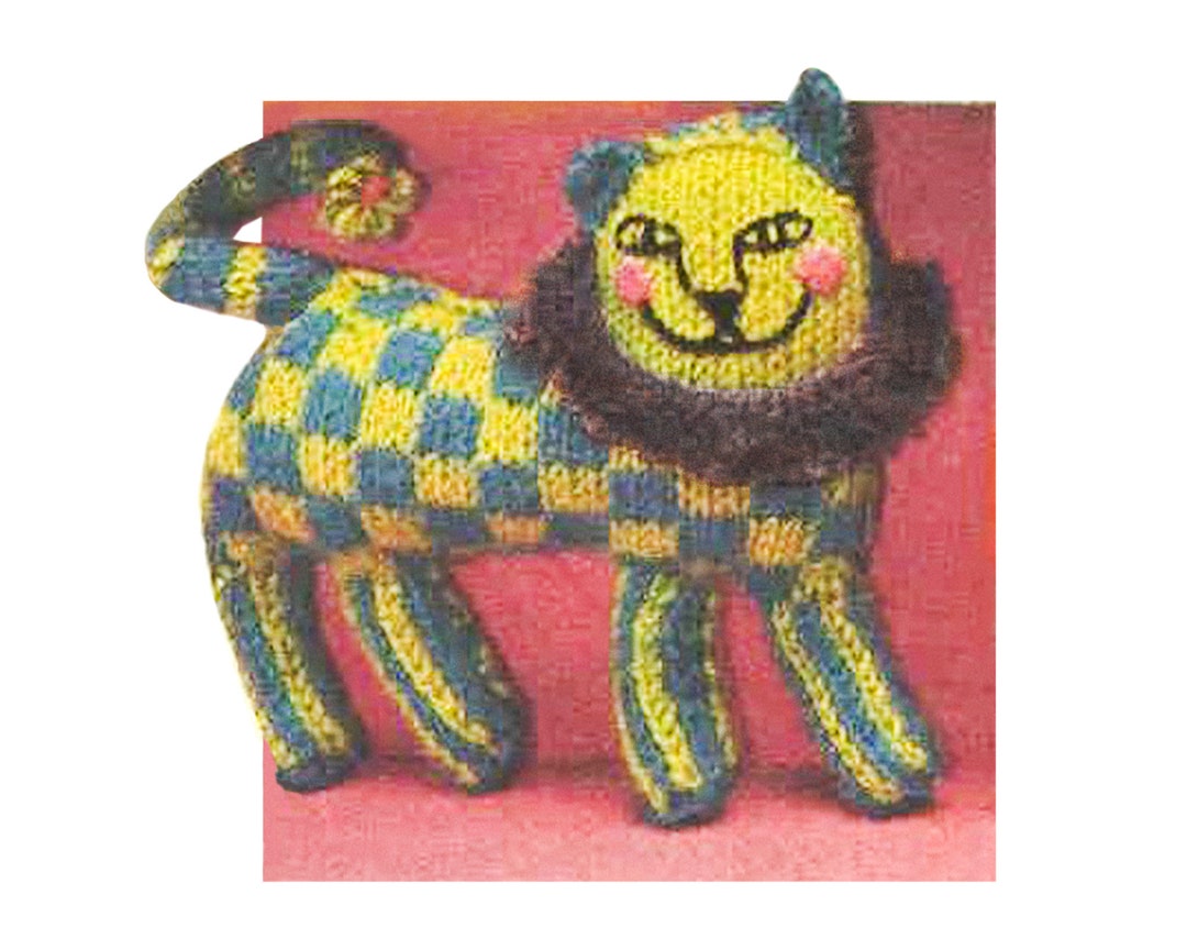 Vintage Knitted Cat Pattern Lion Weird Plush Toy Knitting Pattern PDF ...
