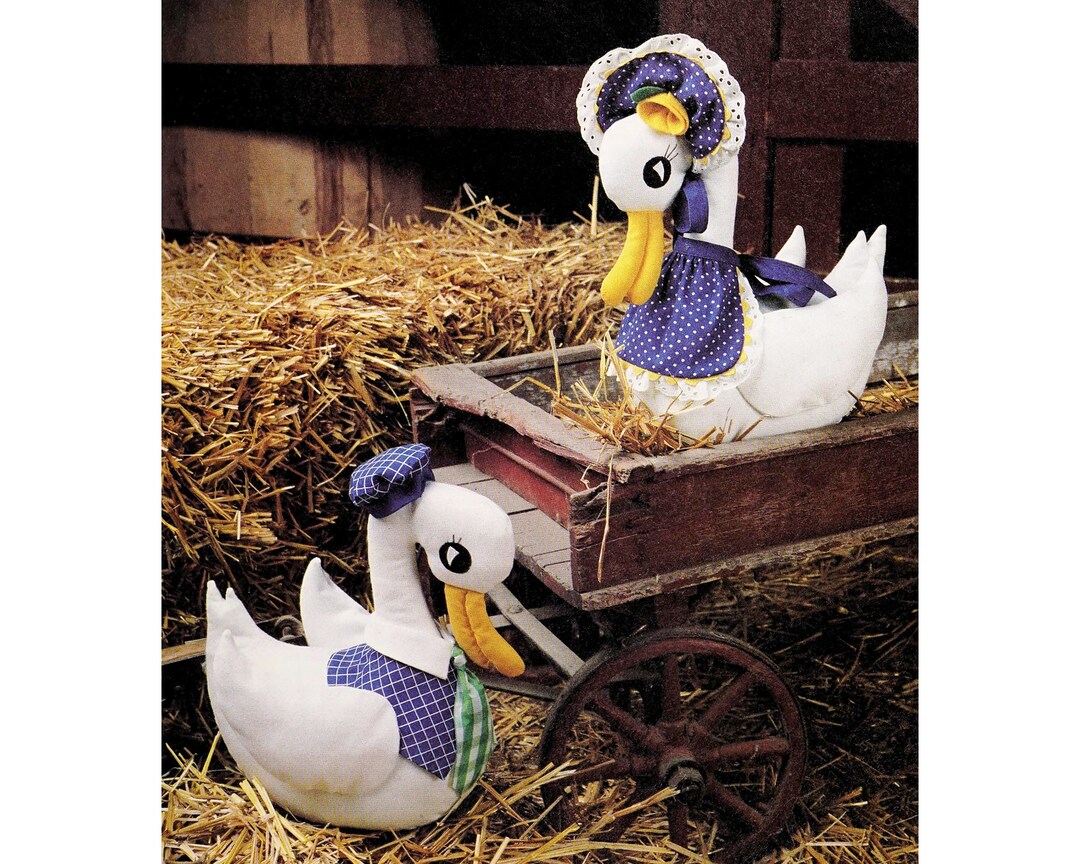 Vintage Stuffed Goose Sewing Pattern Duck Stuffed Animal Pattern Easter ...