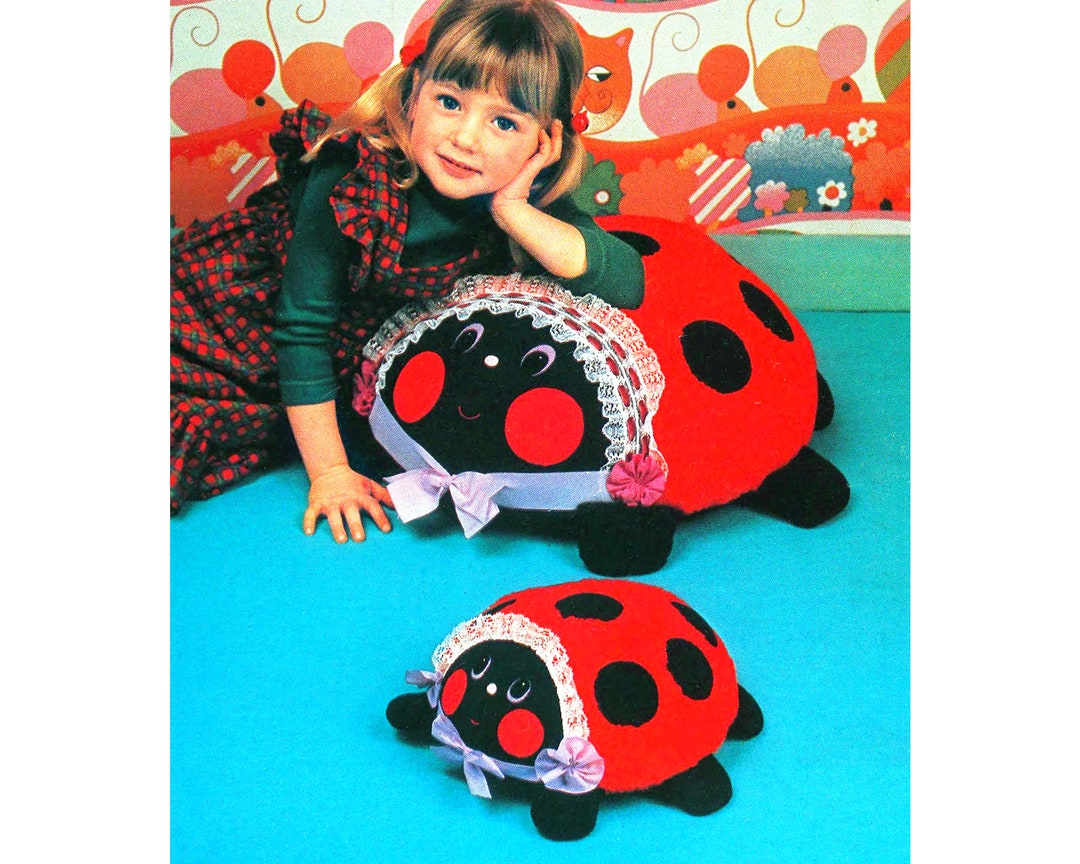Vintage Ladybug Pillow Pattern Plush Ladybug Stuffed Animal Sewing ...