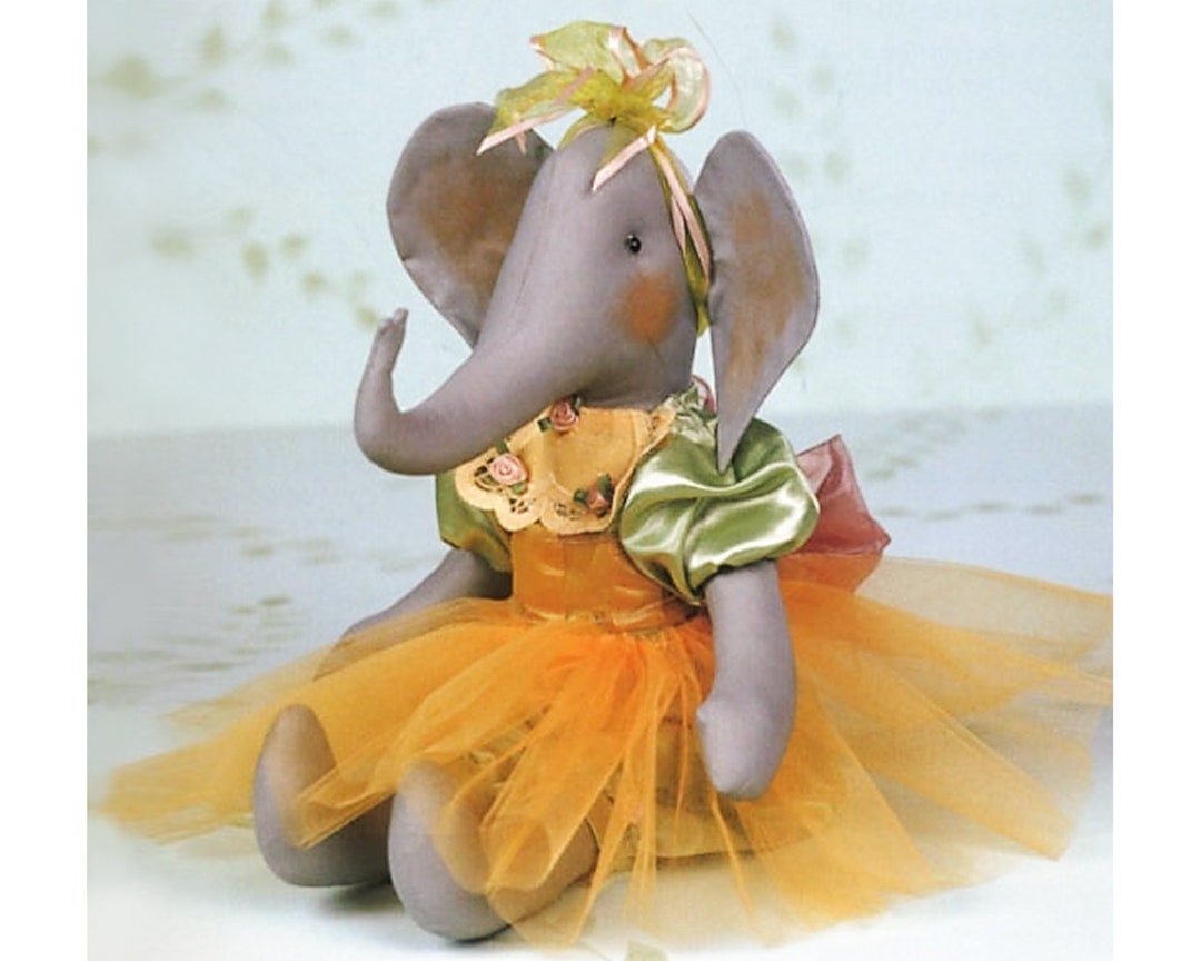 Vintage Elephant Sewing Pattern Stuffed Animal Elephant Doll Pattern ...