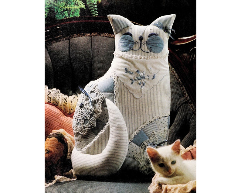Stuffed Cat Sewing Pattern Vintage Quilt Cat Pillow Pattern PDF - Etsy