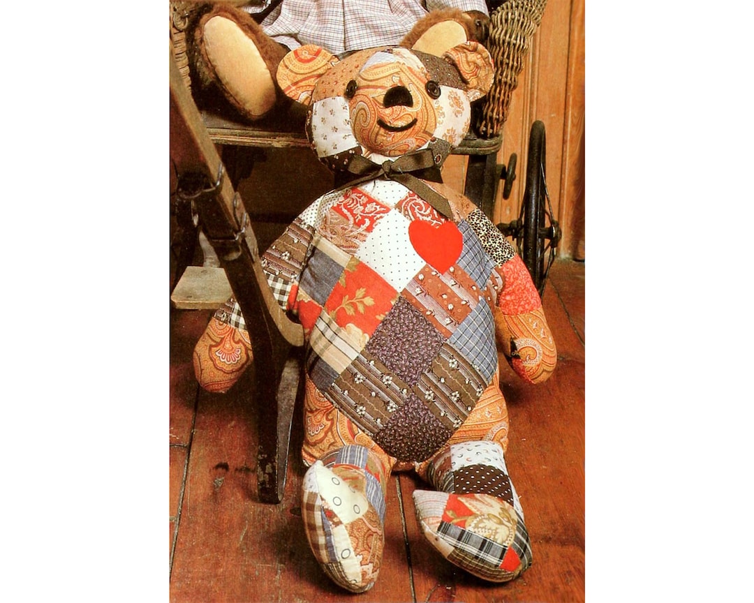 Vintage Memory Bear Pattern Pdf Patchwork Quilt Teddy Bear Sewing Pattern - Etsy