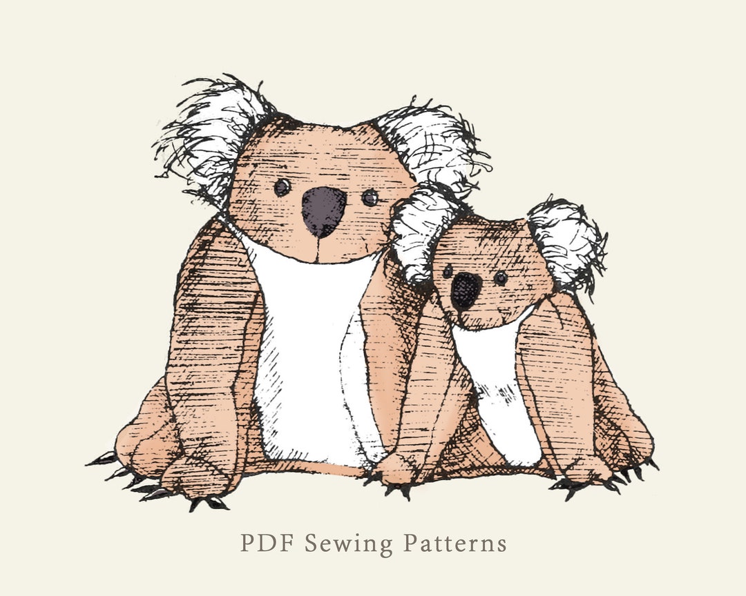 Stuffed Koala Pattern Plush Koala Bear Sewing Pattern PDF Vintage ...