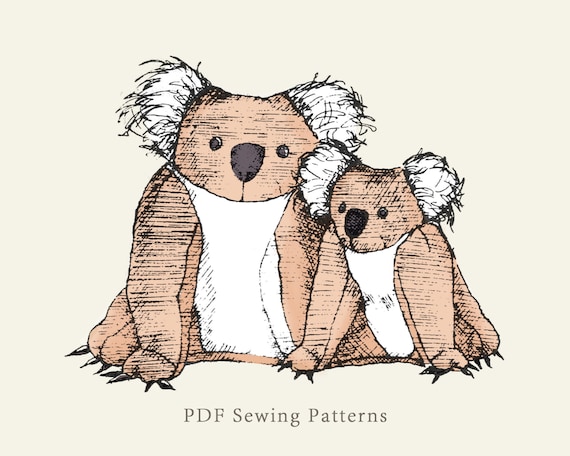 Stuffed Koala Pattern Plush Koala Bear Sewing Pattern PDF - Etsy