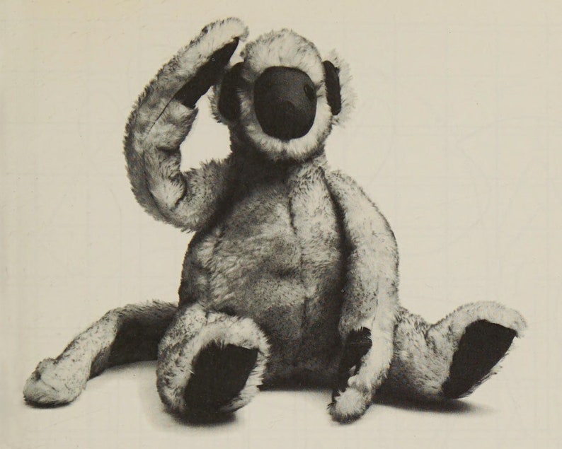 Vintage Stuffed Monkey Pattern Plush Monkey Sewing Pattern Plushie ...