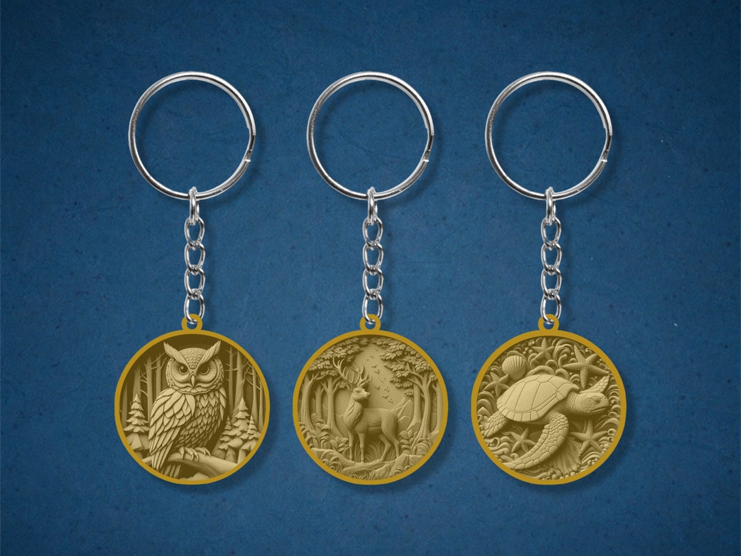 3D Animal Keyrings/ 3D Deer Acrylic Keyring/ 3D Turtle Acrylic Keyring ...