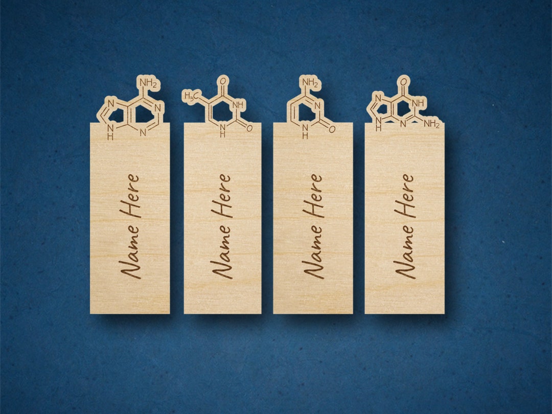 Personalised DNA Base Pair Basswood Bookmarks / Biology Bookmarks ...