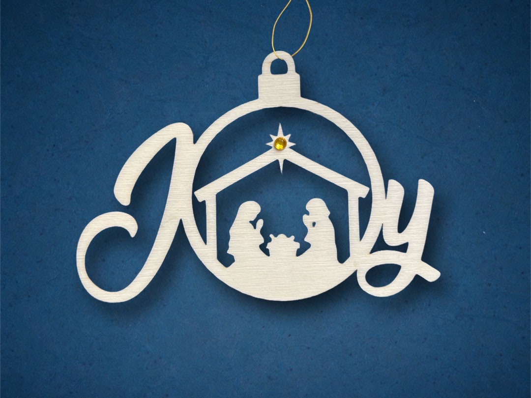 Wooden Joy Nativity Christmas Tree Bauble/ Wooden Nativity Decorations ...