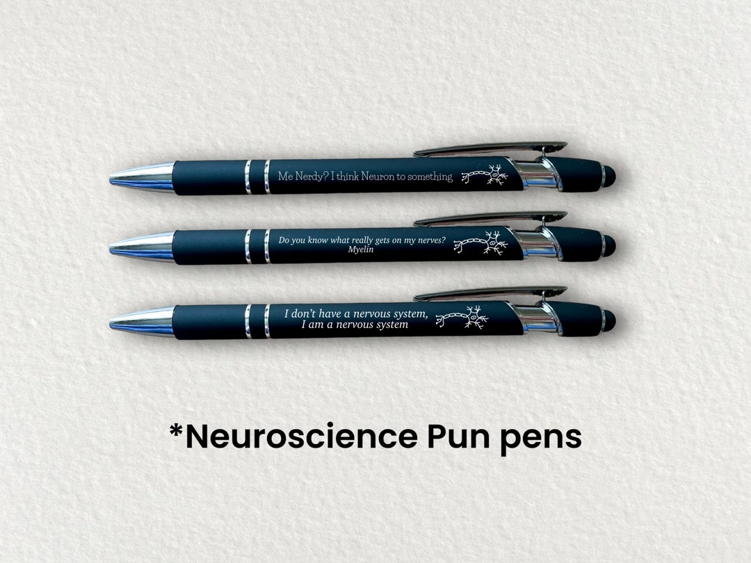 Neuroscience Pun Pens | Neuron Engraved Science Pun Pens | Gifts for ...