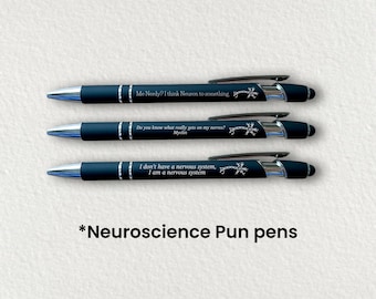 Neuroscience Pun Pens | Neuron Engraved Science Pun Pens | Gifts for ...