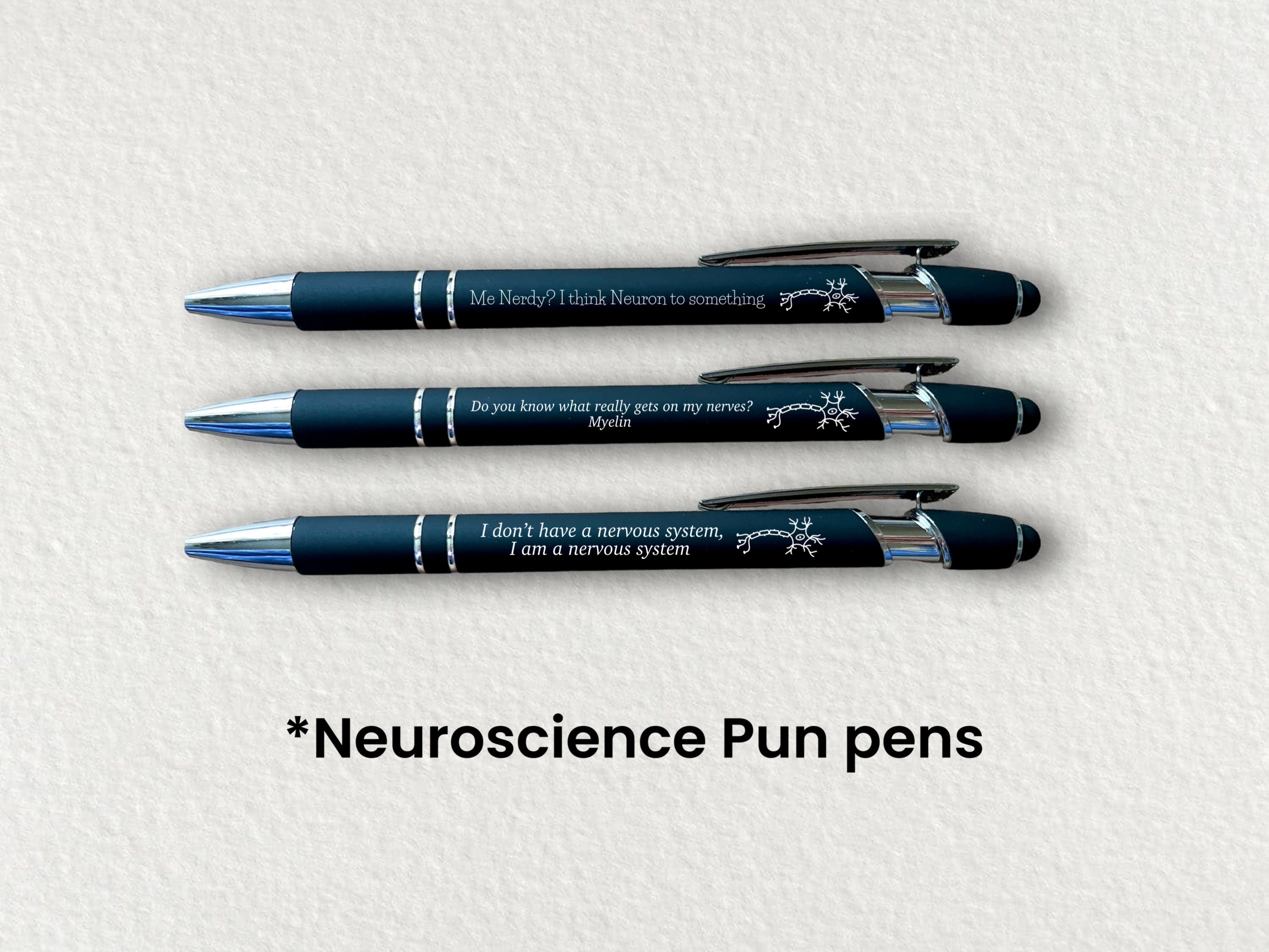 Neuroscience Pun Pens | Neuron Engraved Science Pun Pens | Gifts for ...