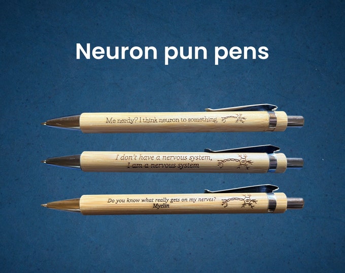 Neuroscience Pun Pens | Neuron Engraved Science Pun Pens | Gifts for ...
