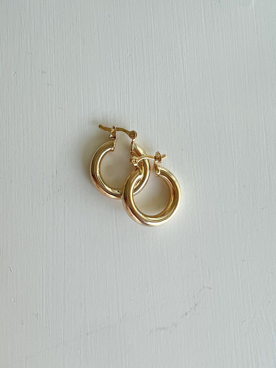 18k Gold Filled Hoops Chunky Gold Hoops Good Accessories - Etsy New Zealand
