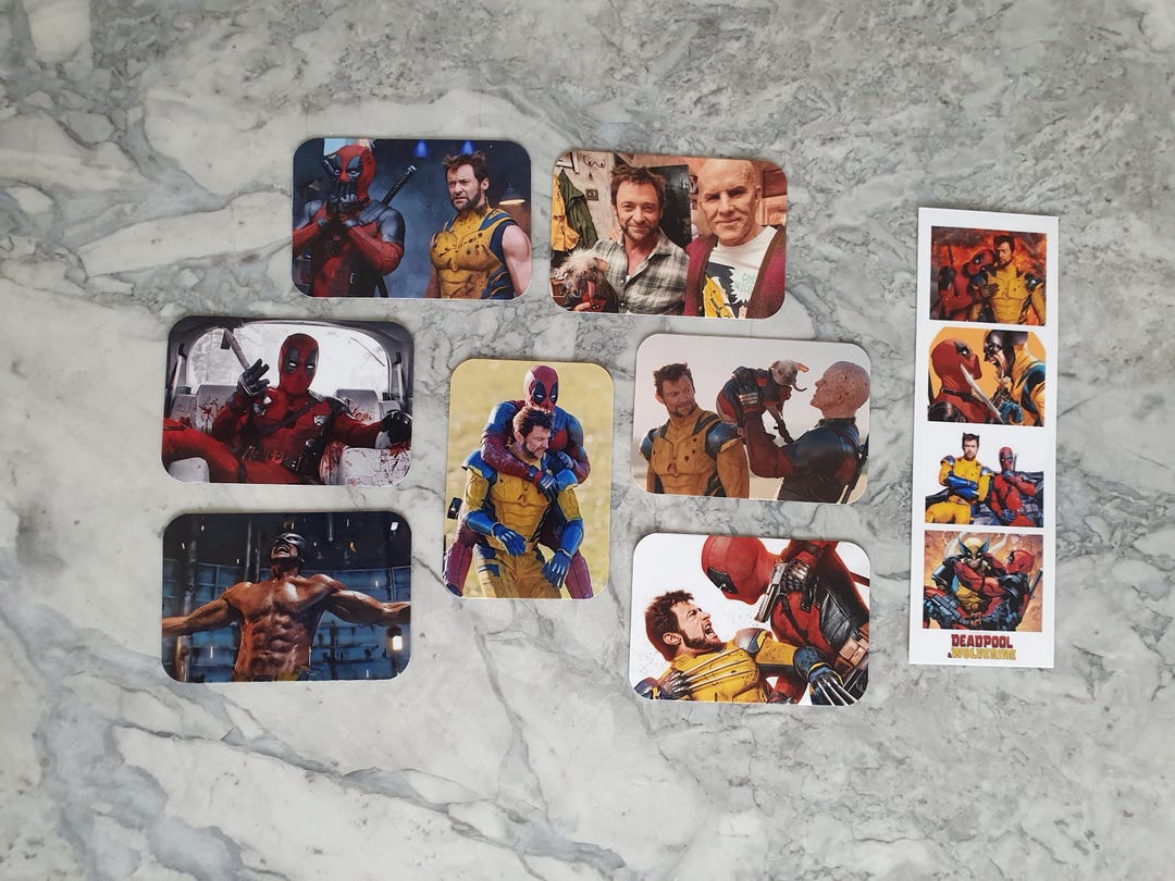 7 Deapool and Wolverine Photocards Set With or Without a Bookmark ...