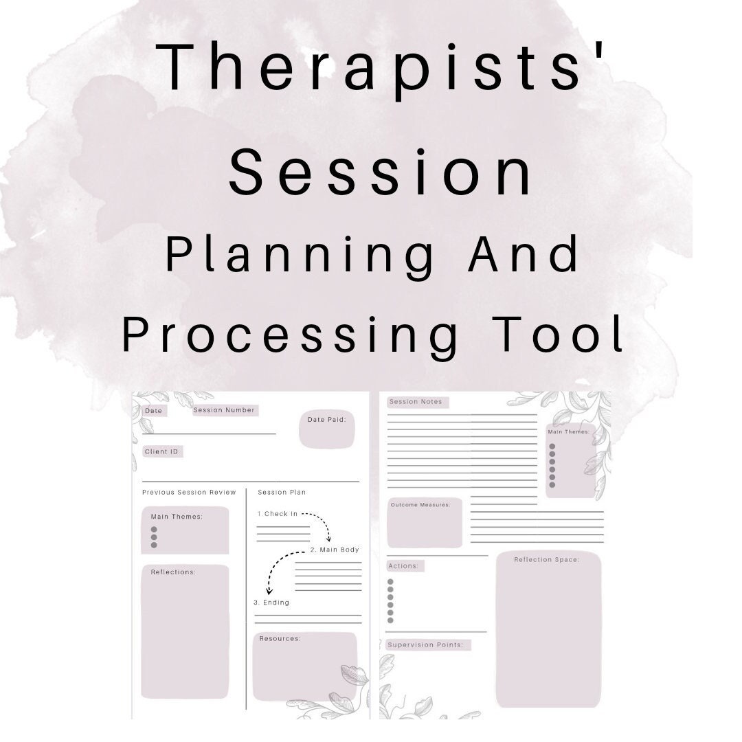 Therapist/counsellor Planning and Processing Sheets PDF Digital ...