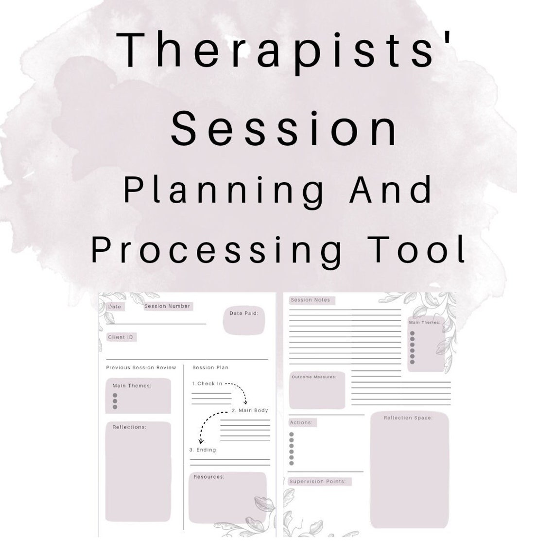 Therapist/counsellor Planning and Processing Sheets PDF Digital ...