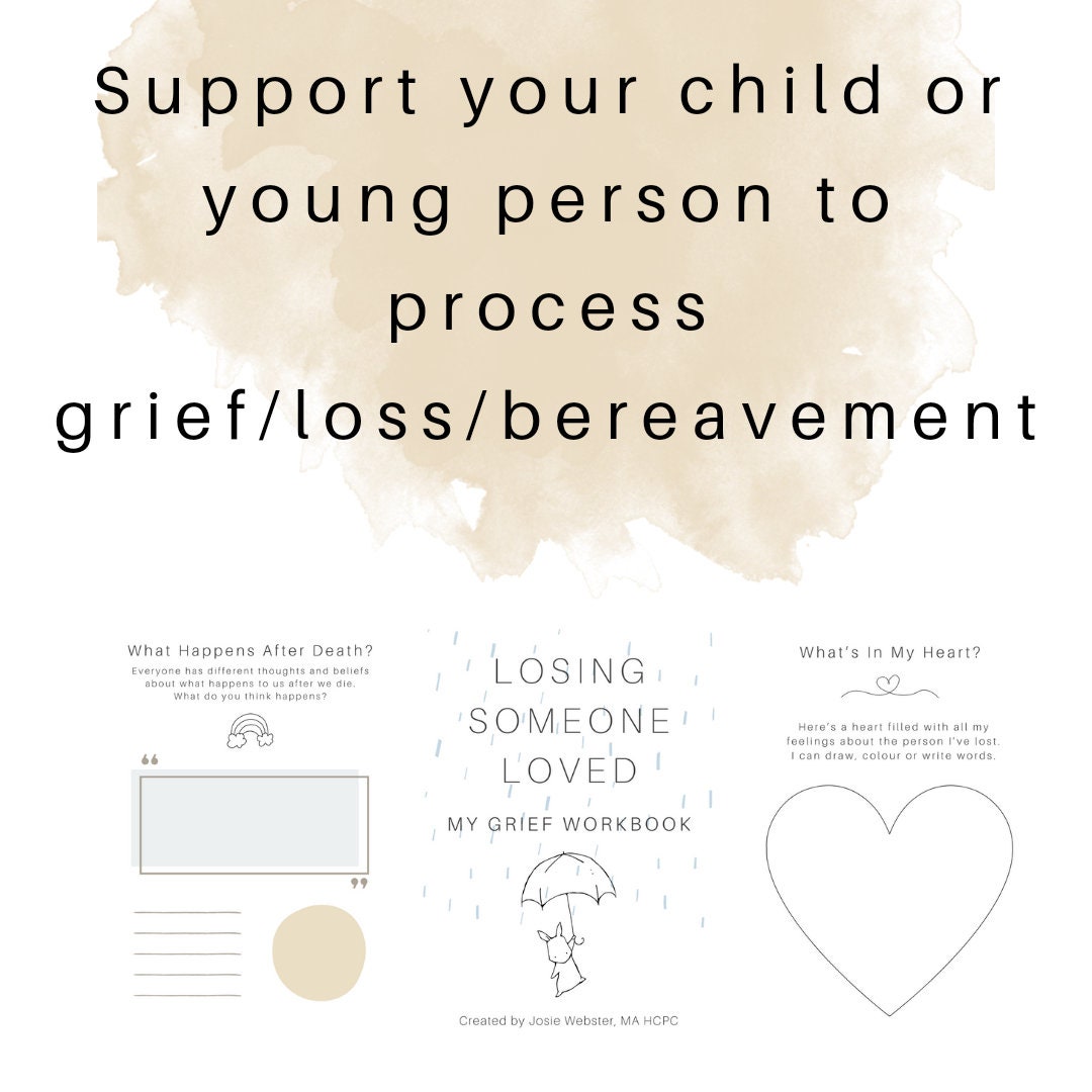 Grief and Bereavement Workbook for Children and Teens 34-page Digital ...