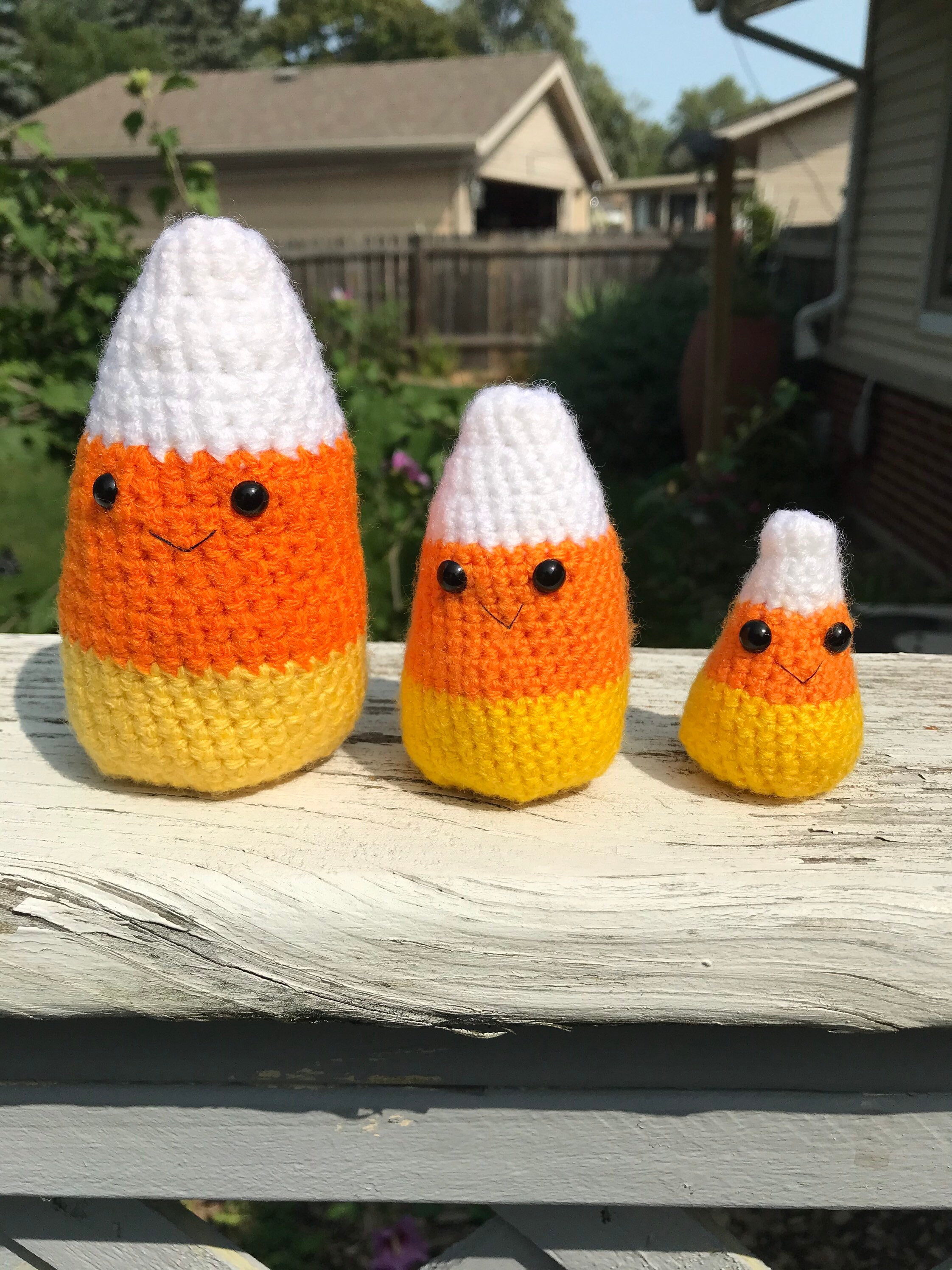 Candy Corn Amigurumi Crocheted Stuffed Animal Various Sizes | Etsy