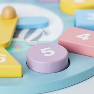 Wooden Clock Shape Sorting Toy Educational Montessori Color Toy Time ...