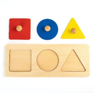 Montessori Baby Toys Basic Shapes Puzzle Wooden Baby First Toy Mullti ...