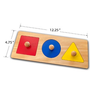 Montessori Baby Toys Basic Shapes Puzzle Wooden Baby First Toy Mullti ...