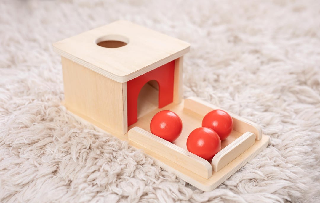 Montessori Object Permanence Box Ball Drop Wooden Toy - Etsy