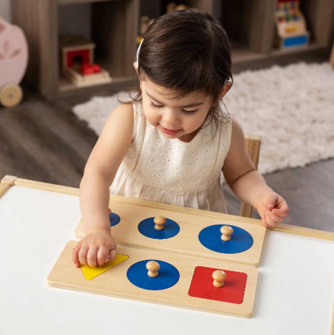 Montessori Baby Toys Basic Shapes Puzzle Wooden Baby First Toy Mullti ...