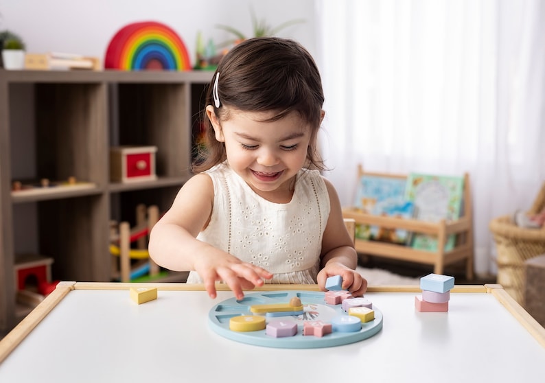 Wooden Clock Shape Sorting Toy Educational Montessori Color - Etsy