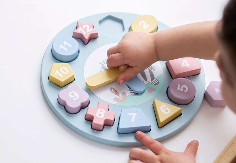 Wooden Clock Shape Sorting Toy Educational Montessori Color - Etsy