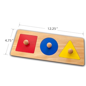 Montessori Baby Toys Basic Shapes Puzzle - Wooden Baby First Toy Mullti ...