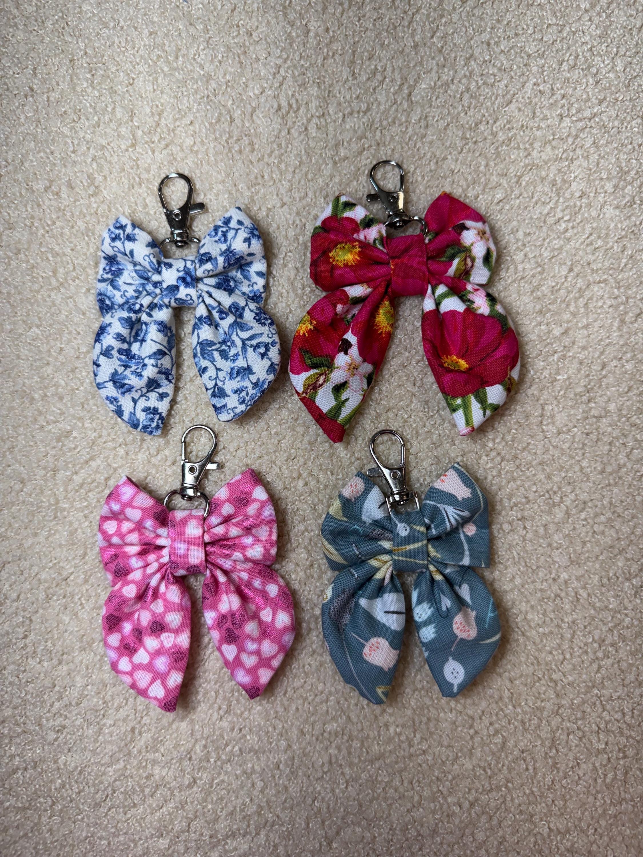 Handmade Fabric Bow Keychain | Purse Accessory - Etsy