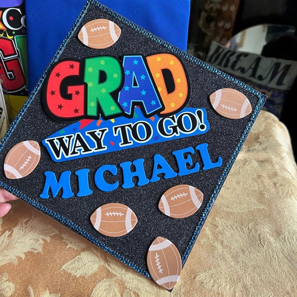 Football Graduation Cap Topper - Etsy