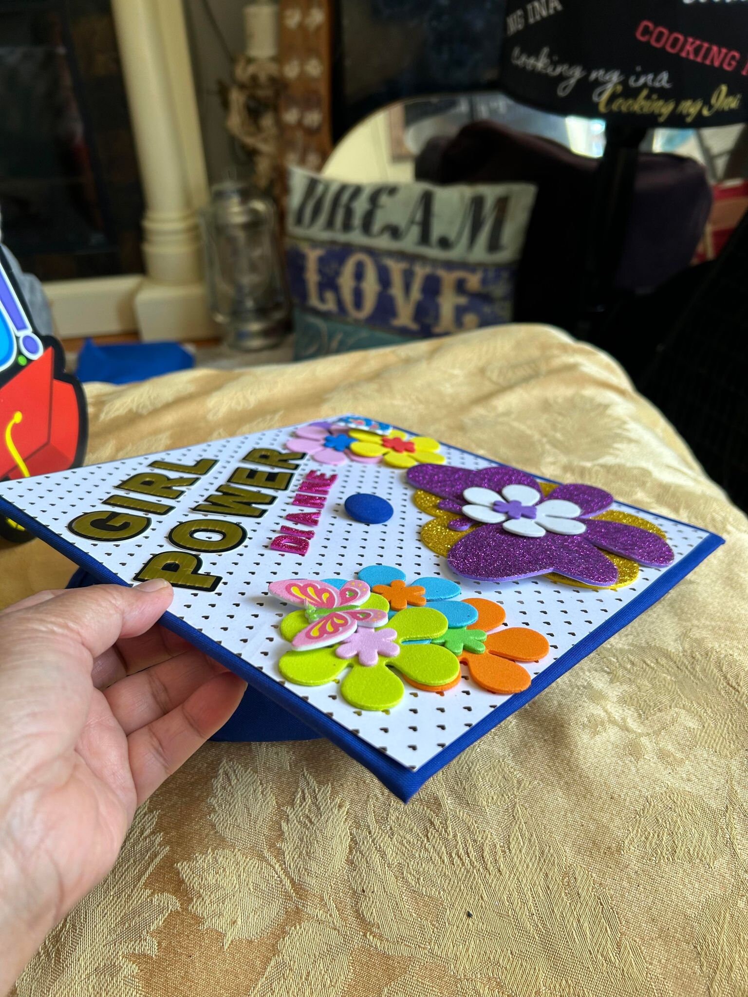 Personalized Girl Power Graduation Cap Topper | Girls Graduation Hat ...