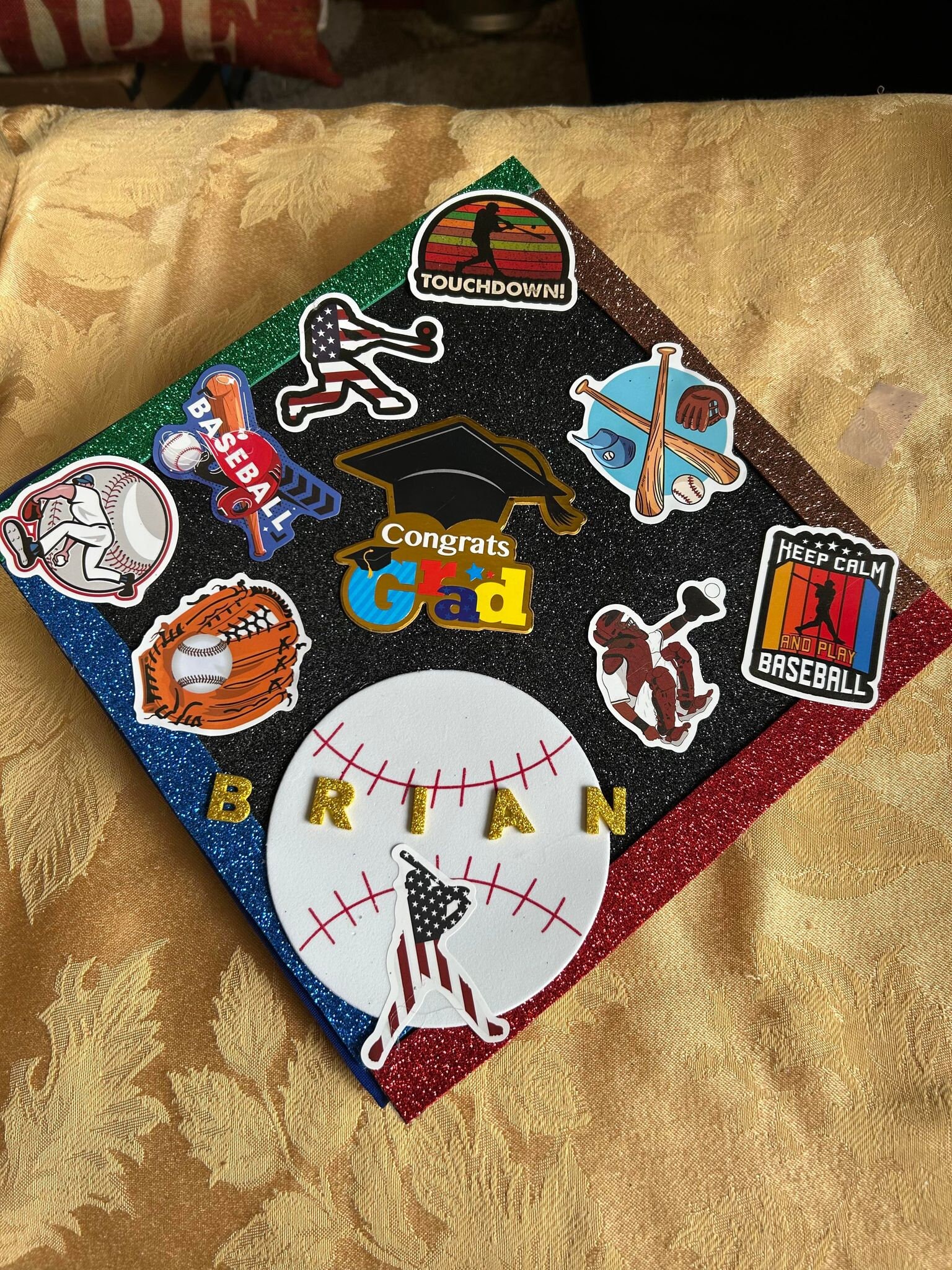 Personalized Baseball Graduation Cap Topper kindergarten Baseball Theme ...