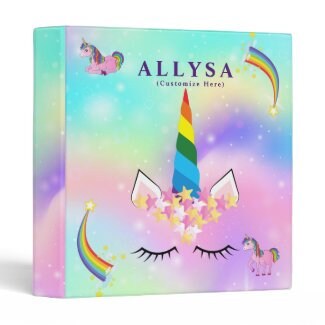 Unicorn Binders personalized Back to School Binder - Etsy.de