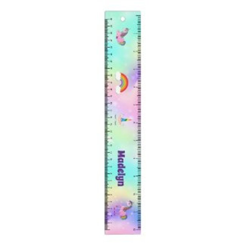 Personalized Unicorn Mermaid Dinosaur Ruler Kids School - Etsy