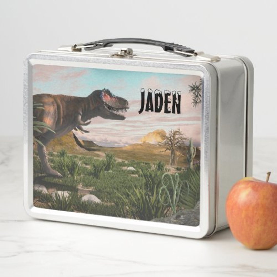 Personalized Dinosaur Lunch Box | Back to School Metal Lunchboxeaster ...