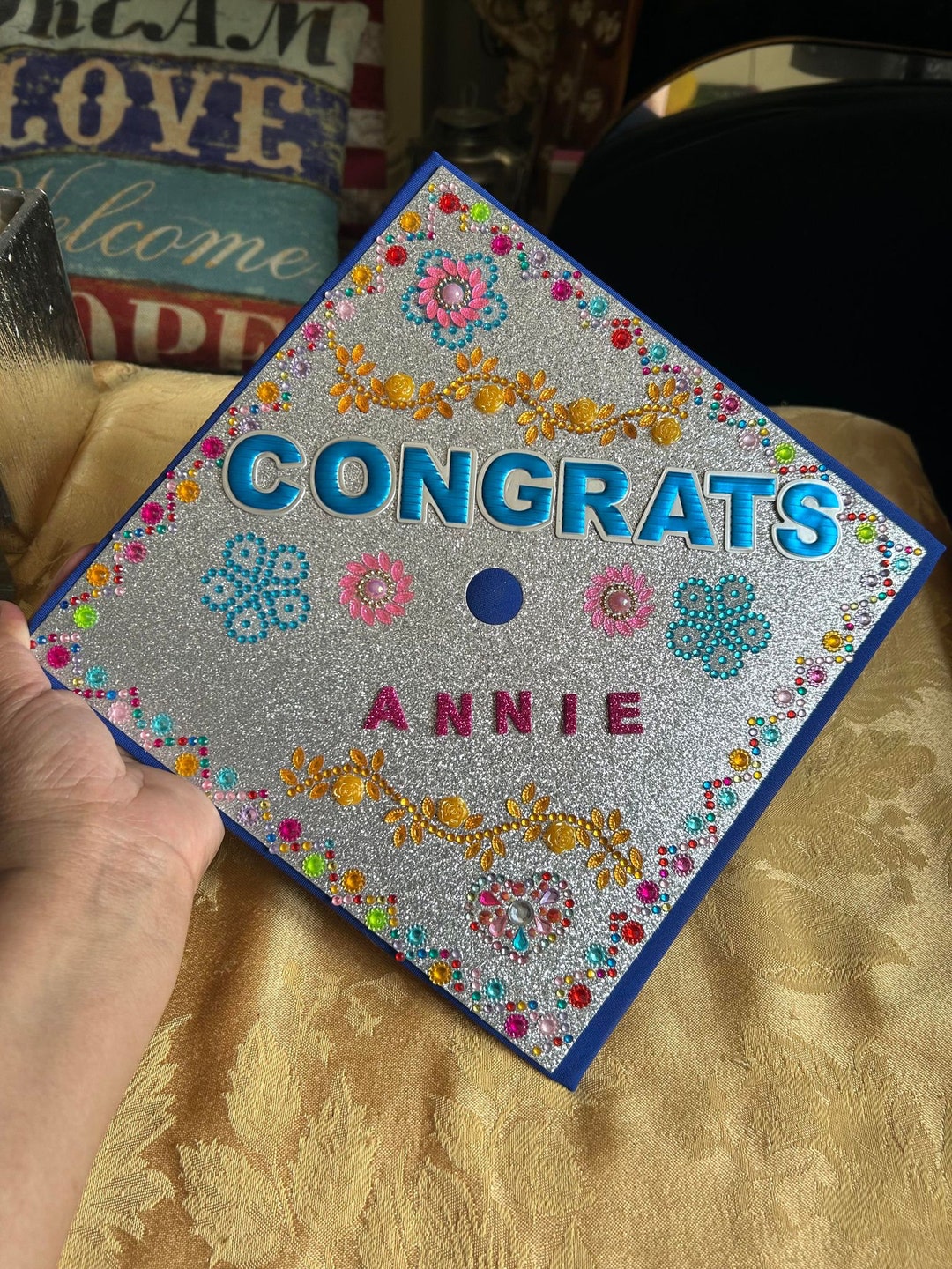 Personalized Girls Graduation Cap Topper With Blings and Fancy ...